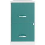 Realspace SOHO Smart 18 D Vertical 2 Drawer File Cabinet Metal WhiteTeal - Office Depot