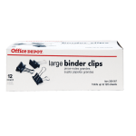 OIC Binder Clips Medium 1 14 Black Box Of 12 - Office Depot