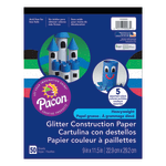 Pacon® Glitter Construction Paper Pad, 9" x 11 1/2", Assorted Colors ...