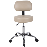 Boss Office Products Caressoft Medical Stool With Back GrayChrome ...