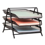 Mind Reader 2 Tier Metal Stackable Paper Tray 7 12 H x 10 12 W x 13 14 ...