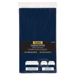Amscan Flannel Backed Vinyl Table Covers 54 x 108 Navy Blue Pack Of 2 ...
