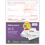 Office Depot Brand W 2 Laser Tax Forms And Envelopes 6 Part 2 Up 8 12 x ...