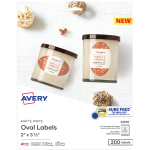 Avery Printable Blank Labels 22814 Oval 1.5 x 2.5 Glossy White Pack Of ...