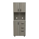 Inval Storage Cabinet With Microwave Stand 3 Shelves 33 H x 24 W x 15 D ...