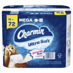 Charmin Ultra Soft 2 Ply Mega Roll Toilet Paper 4 x 4 White 224 Sheets ...