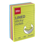 Office Depot Brand Lined Sticky Notes 4 x 6 Assorted Vivid Colors 100 ...