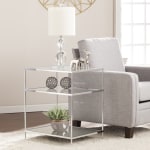 SEI Furniture Knox Glam Mirrored Side Table Rectangular ClearChrome ...