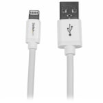StarTech.com 2m (6ft) Long White Apple 8-pin Lightning Connector to USB ...