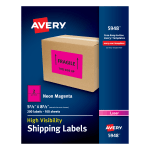 Avery High Visibility Permanent Shipping Labels 5948 5 12 x 8 12 Neon ...