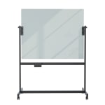 U Brands Magnetic Glass Dry Erase Whiteboard With Rolling Easel Frosted ...