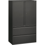 HON 800 Series Storage Cabinet With Lateral File 36 Wide Light Gray ...