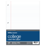 Office Depot Brand Notebook Filler Paper Wide Ruled 8 x 10 12 3 Hole ...
