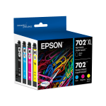 Epson 702XL702 DuraBrite Ultra High Yield Black And Tri Color Ink ...