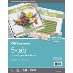 Office Depot Brand Tabbed Sheet Protectors 8 12 x 11 8 Tab Clear ...