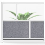 Luxor Modular Room Divider Wall System Add On 53 x 48 Gray - Office Depot