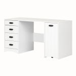 South Shore Crea Sewing Craft Table on Wheels Pure White - Office Depot