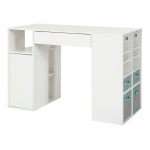 South Shore Crea Sewing Craft Table on Wheels Pure White - Office Depot