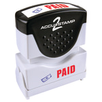 AccuStamp Pre Ink Message Stamp Paid BlueRed - Office Depot