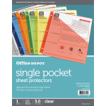 Office Depot Brand Colored Edge Sheet Protectors 8 12 x 11 Clear Pack ...
