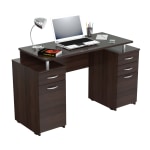 Inval Computer Desk With 4 Drawers Espresso Wengue - Office Depot