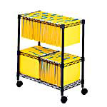 Safco 2 Tier Rolling File Cart Black - Office Depot