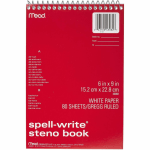 Mead Spell Write Wire Bound Steno Book 6 x 9 80 Sheets Red - Office Depot