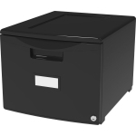 Storex Stackable File Drawer 12 1316 H x 14 1316 W x 18 516 L Black ...