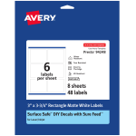 Avery Removable Durable Rectangle Labels 22827 3 12 x 4 34 White Pack ...