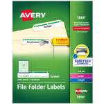 Avery TrueBlock Permanent InkjetLaser File Folder Labels 5066 23 x 3 ...