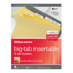 Office Depot Brand Insertable Dividers With Big Tabs Buff Clear Tabs 5 ...