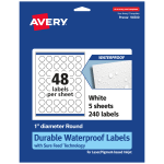 Avery Waterproof Permanent Labels With Sure Feed 94500 WMF5 Round 1 ...