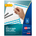 Avery Unpunched Customizable Dividers For Use With Any Binding System ...