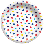 Amscan Dots Dessert Plates 6 34 Multicolor Pack Of 8 Plates - Office Depot